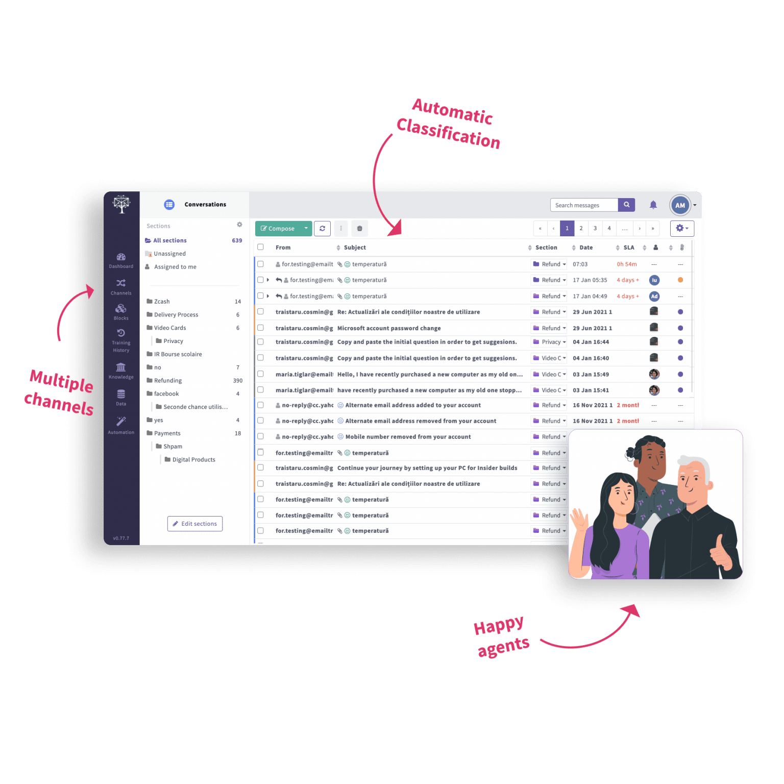 Automatic email classification software | AI Automation | EmailTree.ai
